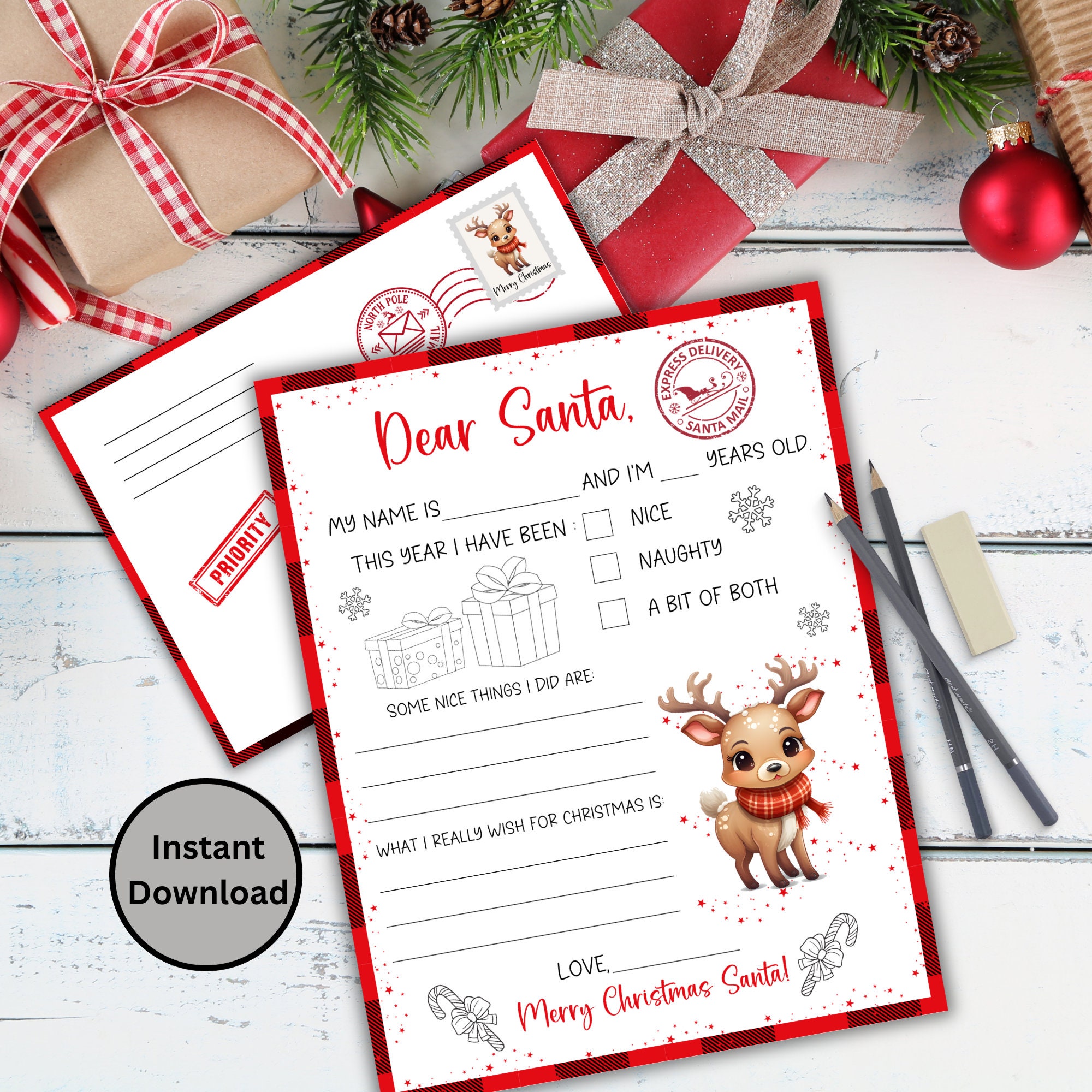 Letter to Santa Printable Dear Santa Letter Easy to Print Letter to ...