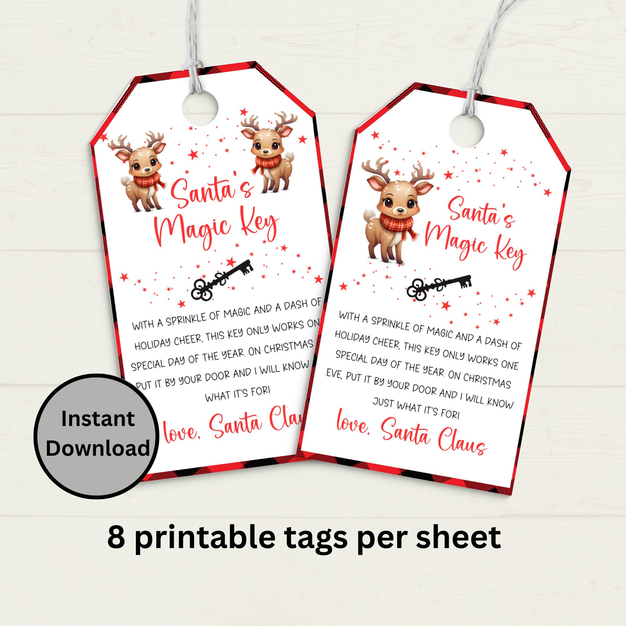 Santa's Magic Key Tags, Santa Key Tags Printable, Magical Christmas Key ...
