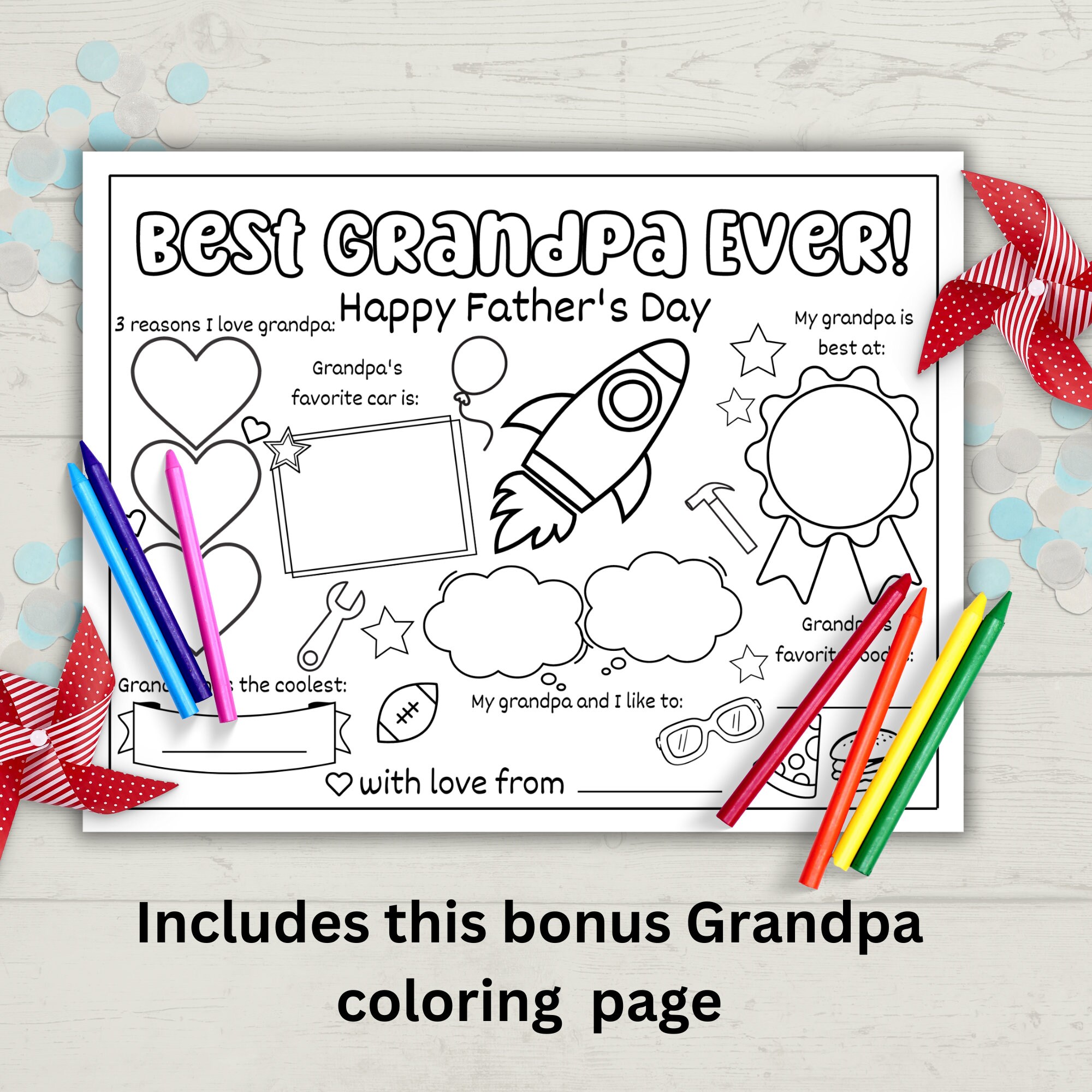 Fathers Day Coloring Gift From Kids, All About Dad Fathers Day ...