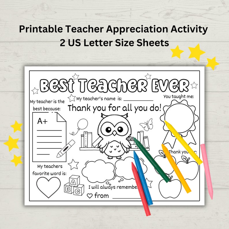 Teacher Appreciation Printable Coloring Page, Teacher Survey Coloring ...