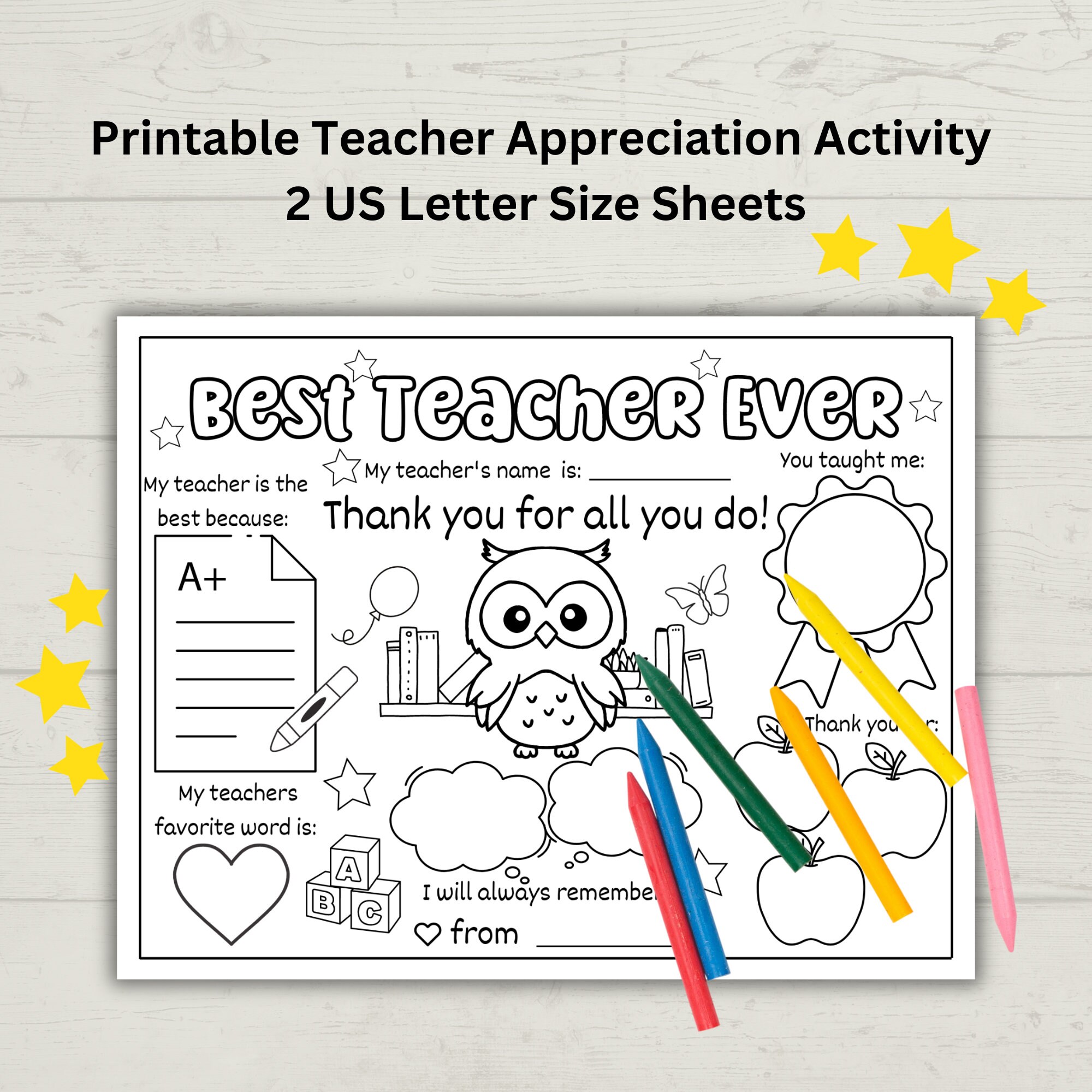 Teacher Appreciation Printable Coloring Page, Teacher Survey Coloring ...
