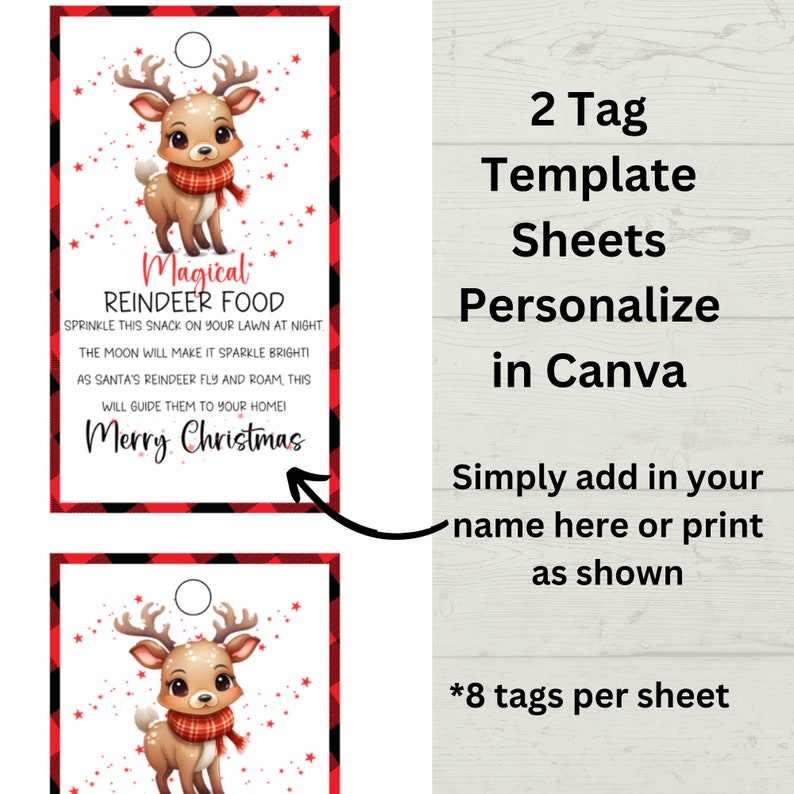 Magic Reindeer Food Tag Printable Personalized Reindeer Food Template ...