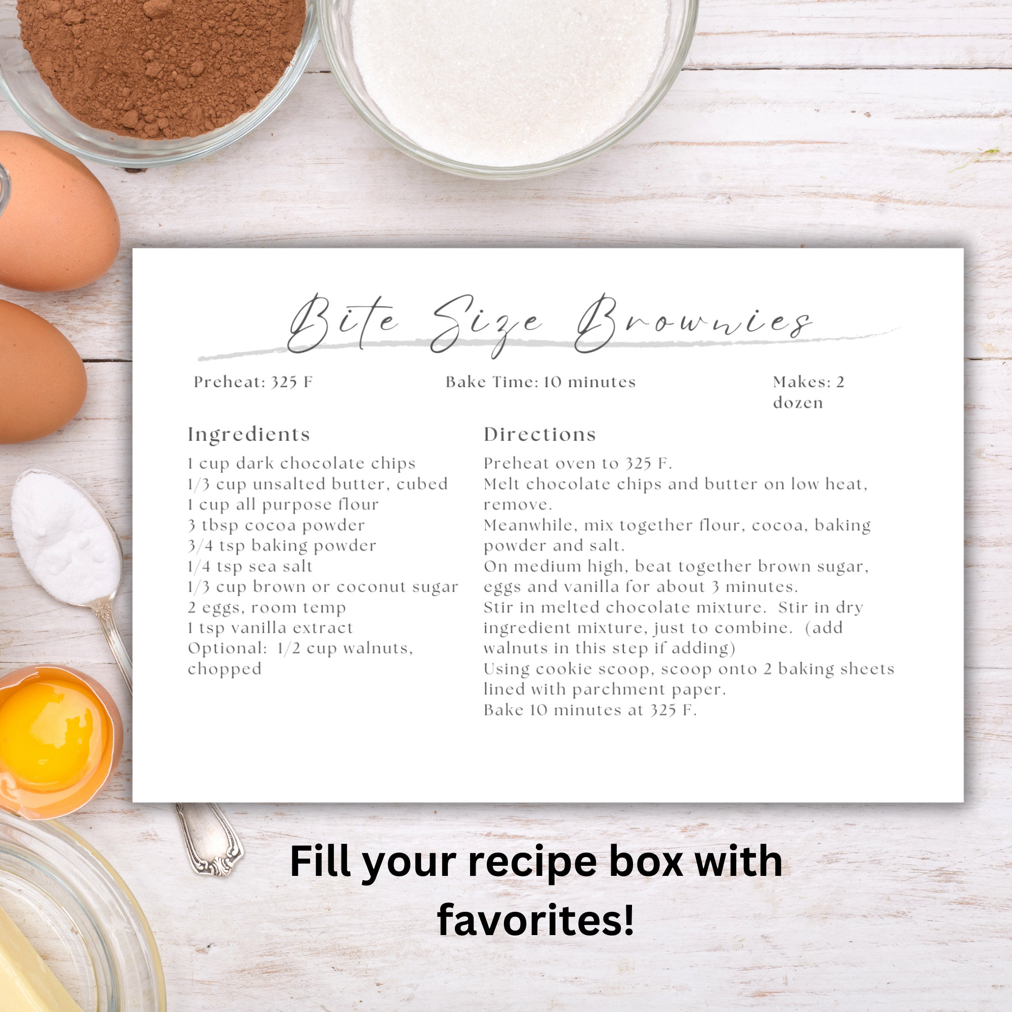 Editable Recipe Card Template Modern Recipe Card Printable Personalized ...