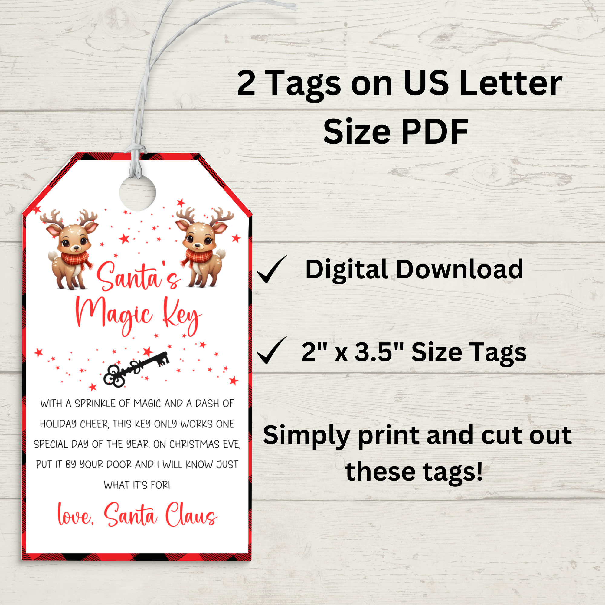 Santa's Magic Key Tags, Santa Key Tags Printable, Magical Christmas Key ...