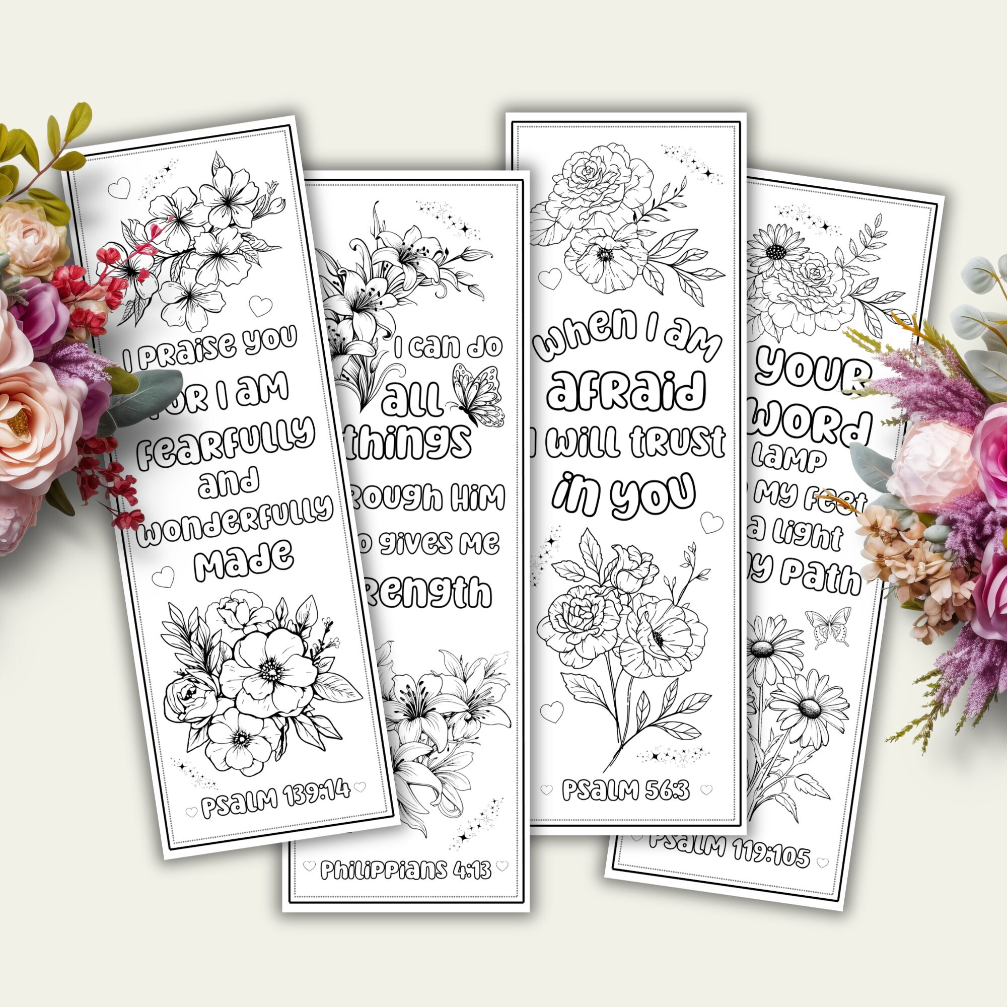 Printable Scripture Coloring Bookmarks for Women, Bible Verse ...