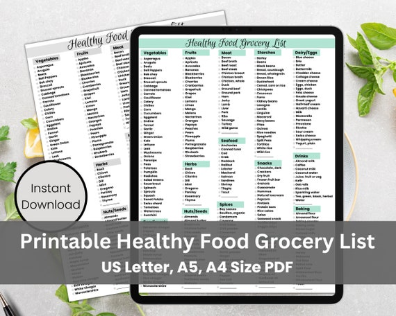 Healthy Grocery Shopping List