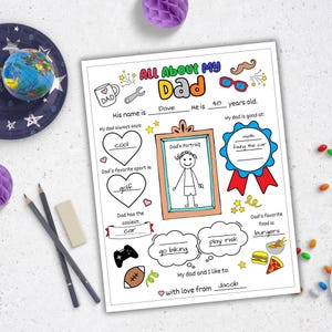 All About My Dad Printable, Fathers Day Coloring Worksheet, Dad ...