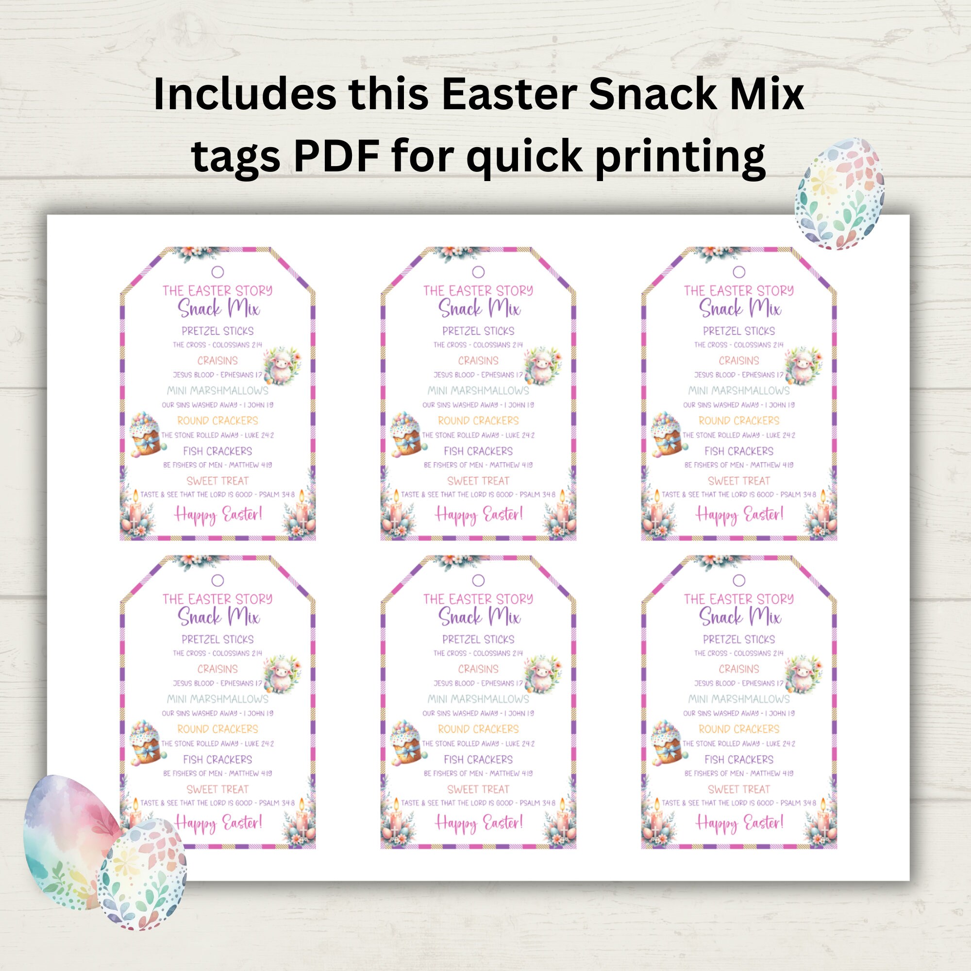 Easter Story Snack Mix Tag Printable, Easter Story Card for Kid, Easter ...