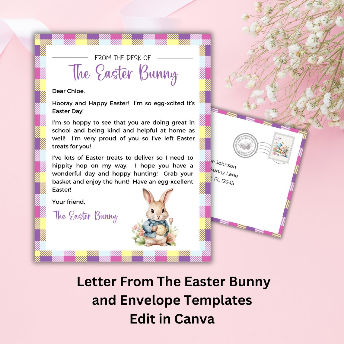 Easter Bunny Letter to Child Printable Easter Bunny Letter Template ...