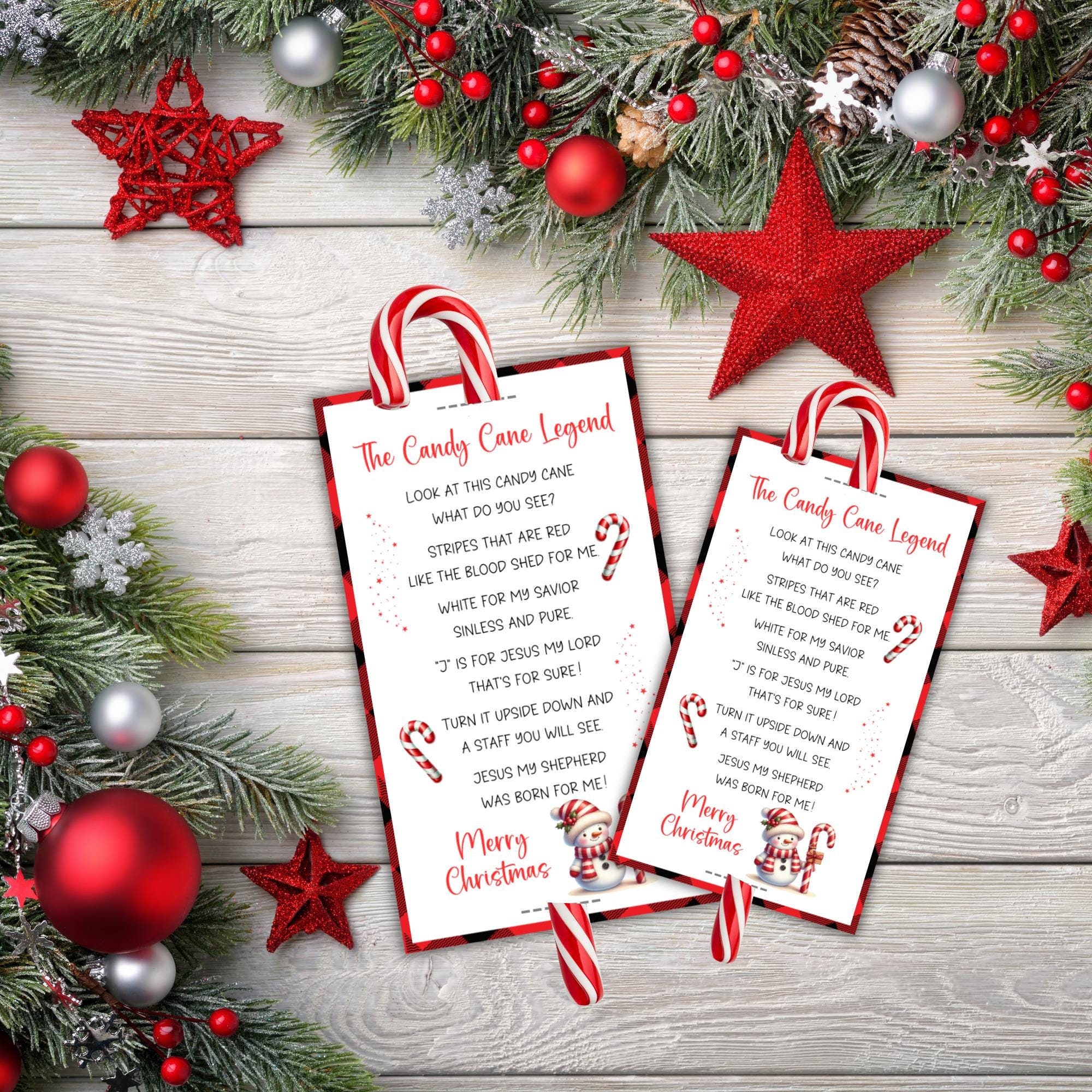 Legend of the Candy Cane Printable Poem Card, Candy Cane Legend Tag ...