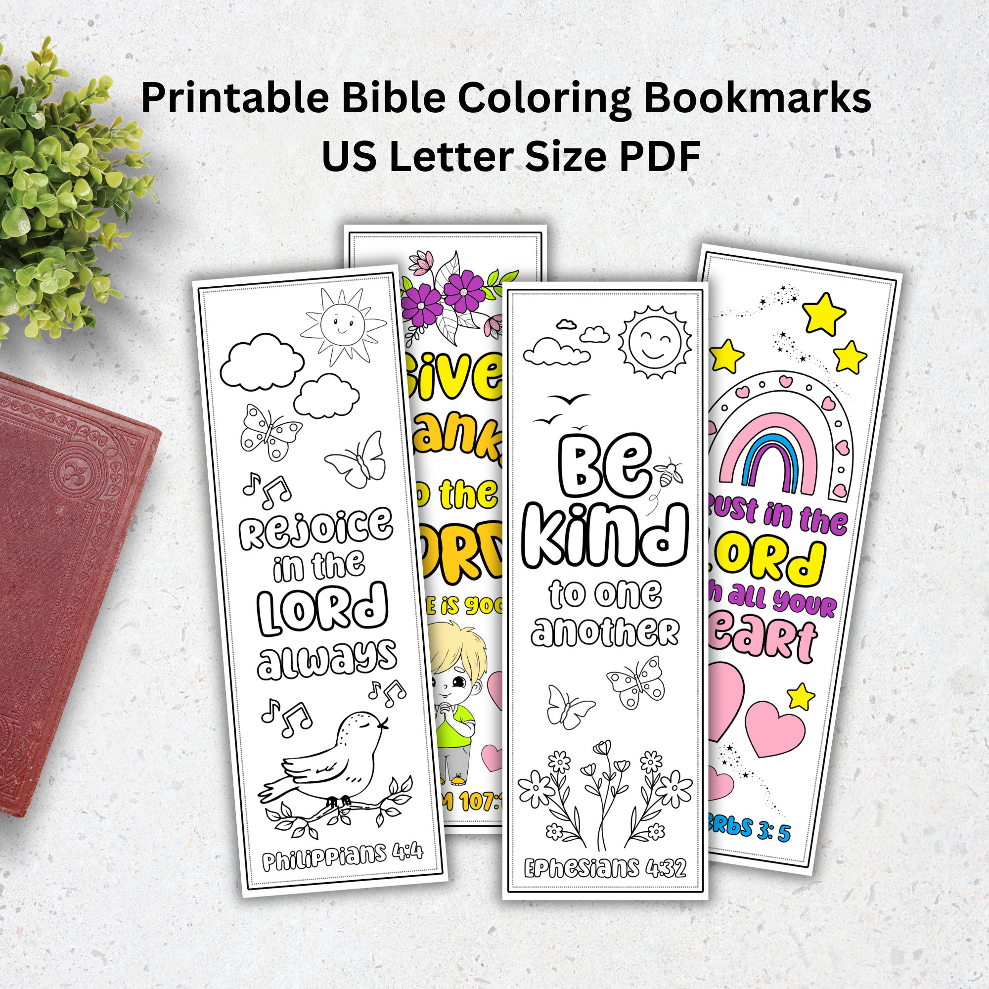 Bible Verse Coloring Bookmarks for Christian Kids, Bible Verse ...