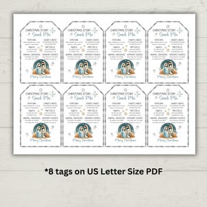 Christmas Story Tag Printable, Christmas Snack Mix Tag, Nativity Story ...