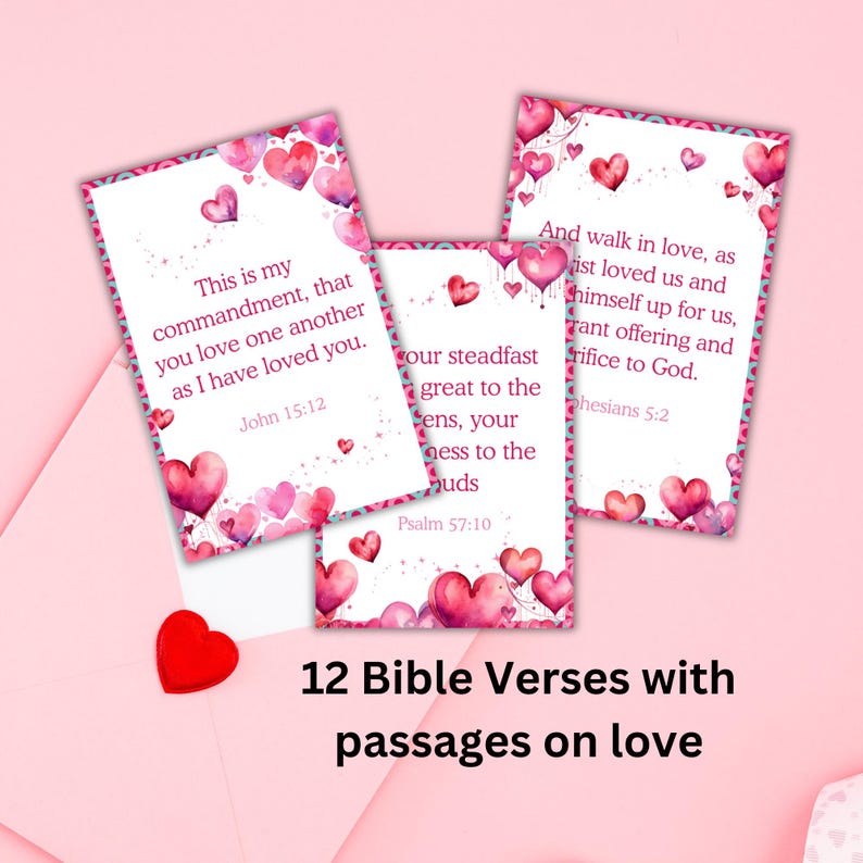Christian Valentines Cards, Printable Scripture Cards, Mini Valentine ...