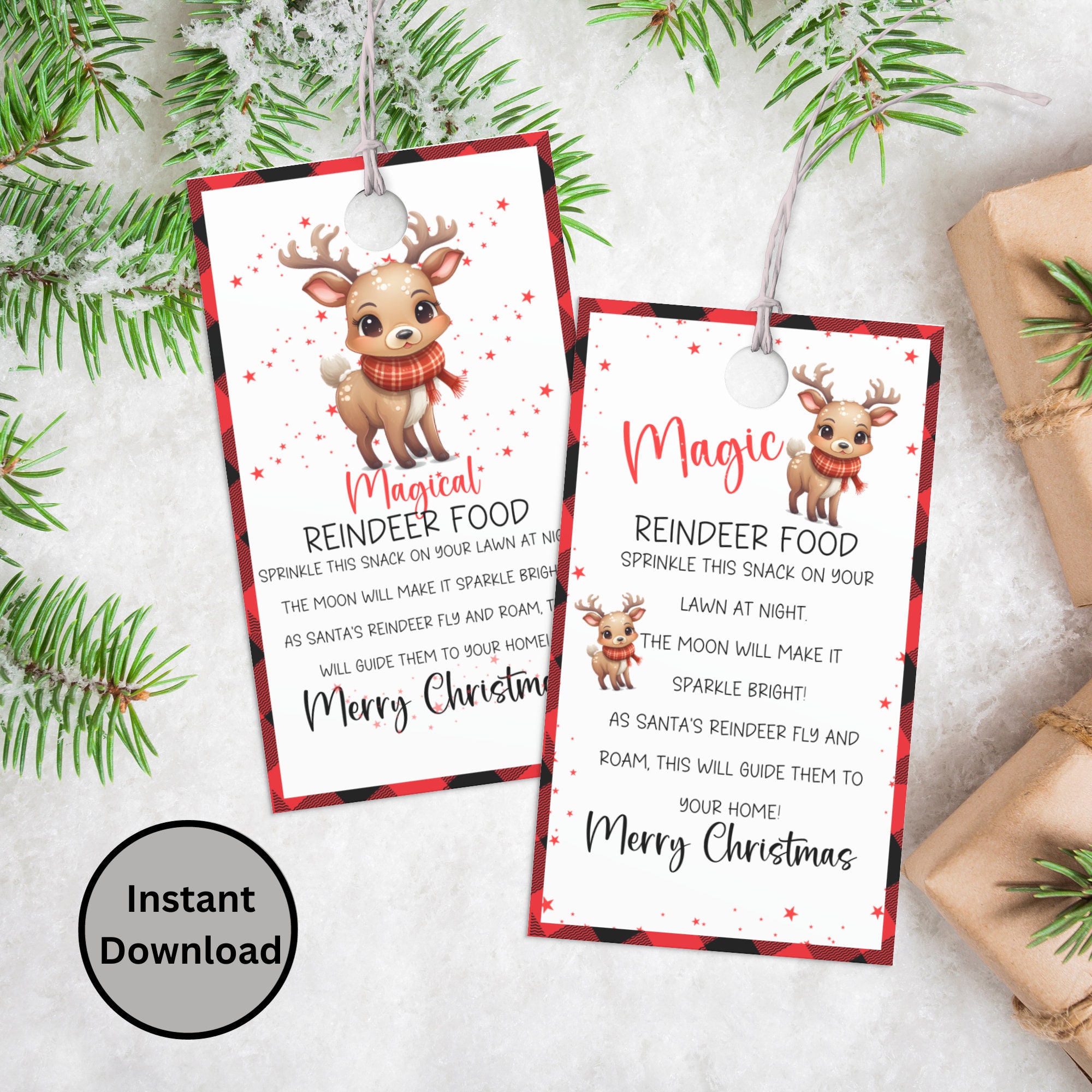 Magic Reindeer Food Tag Printable Personalized Reindeer Food Template ...