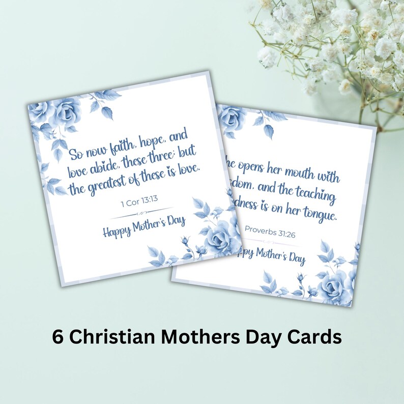 Mothers Day Bible Verse Card, Floral Mothers Day Scripture Card ...