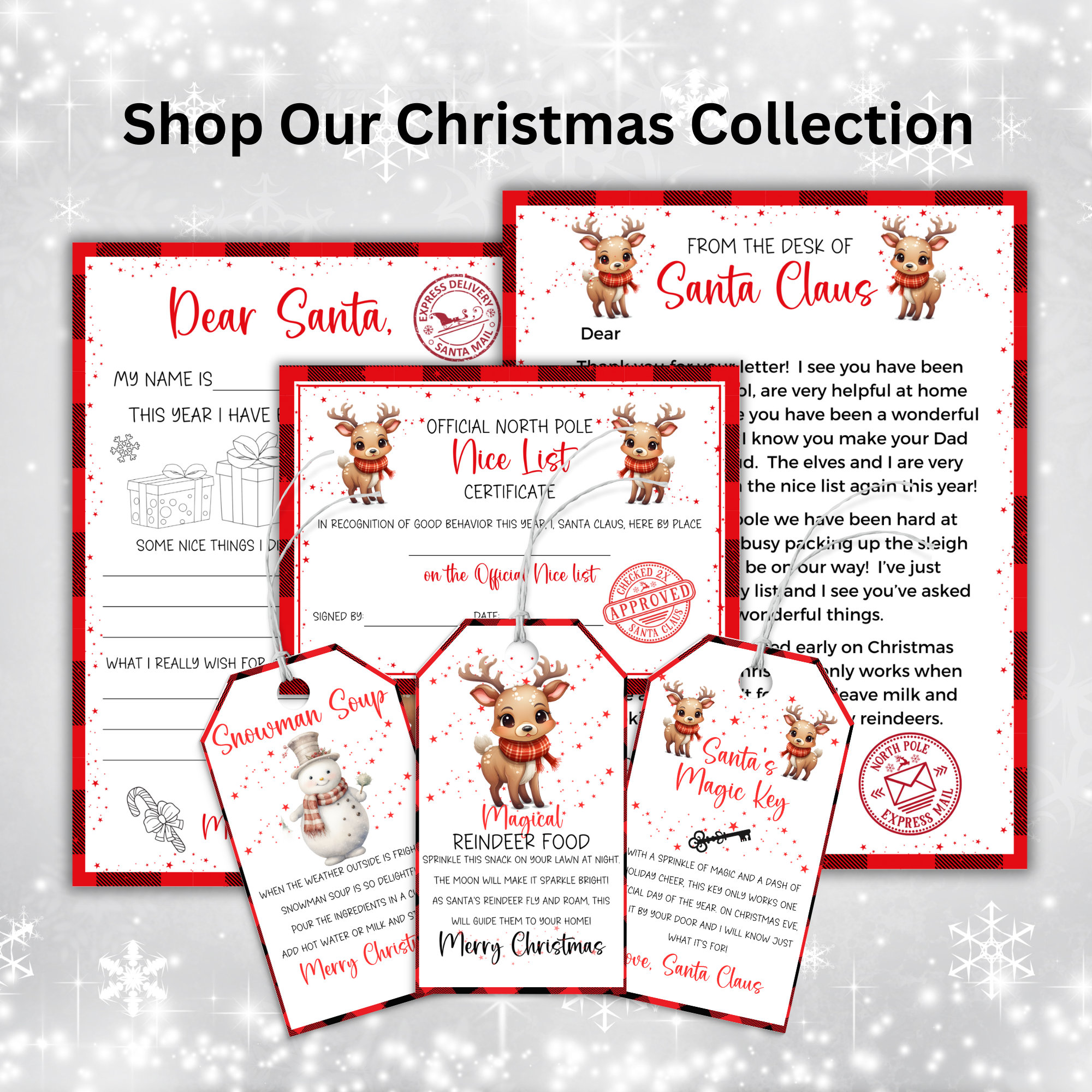 Santa's Magic Key Tags, Santa Key Tags Printable, Magical Christmas Key ...