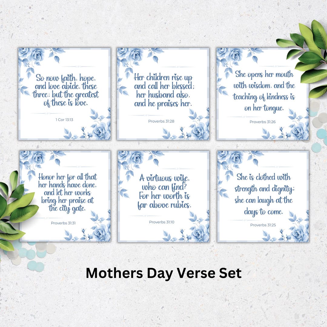 Mothers Day Bible Verse Card, Floral Mothers Day Scripture Card ...