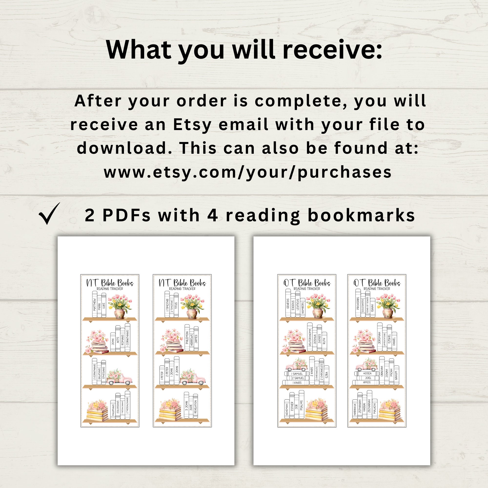 Bible Books Reading Tracker Printable, Bible Bookmarks Reading Log, Old ...