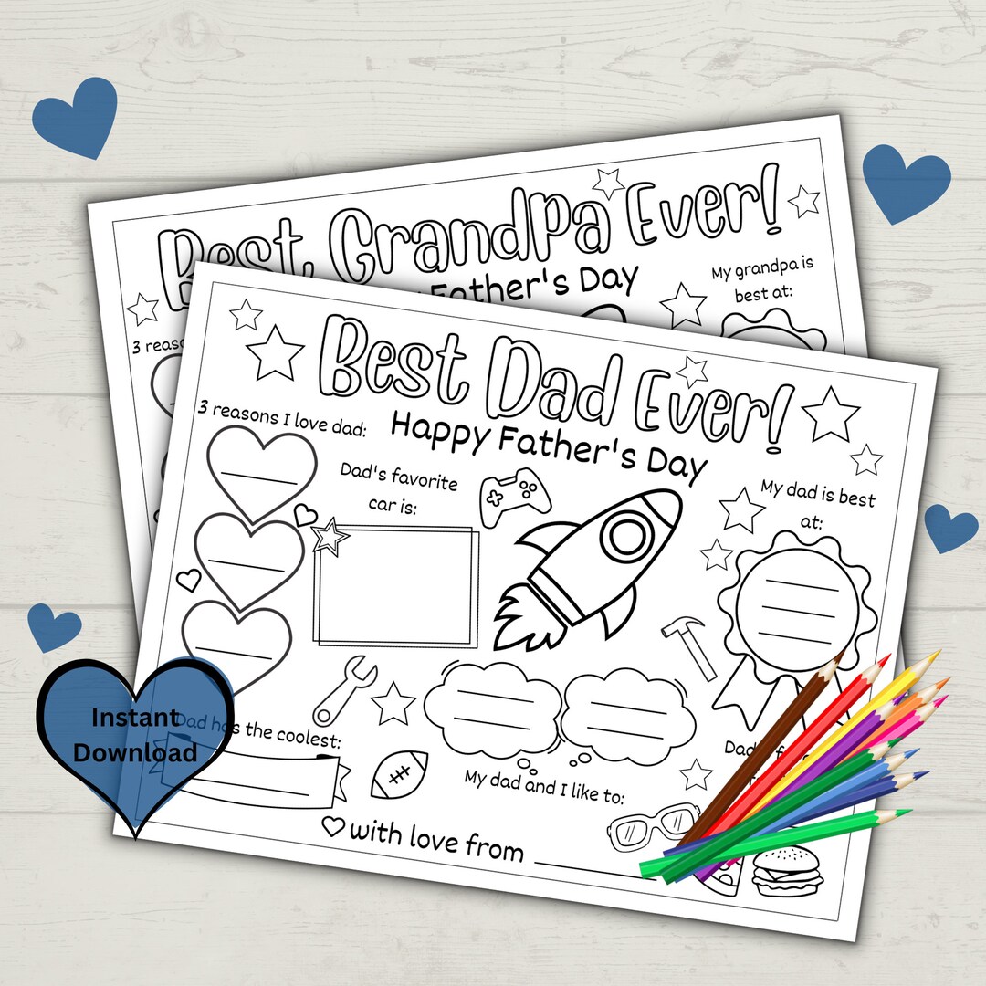 Father's Day Activity for Kids All About Dad Father's - Etsy