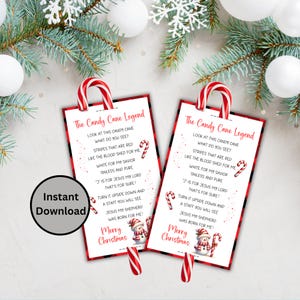 Legend of the Candy Cane Printable Poem Card, Candy Cane Legend Tag ...