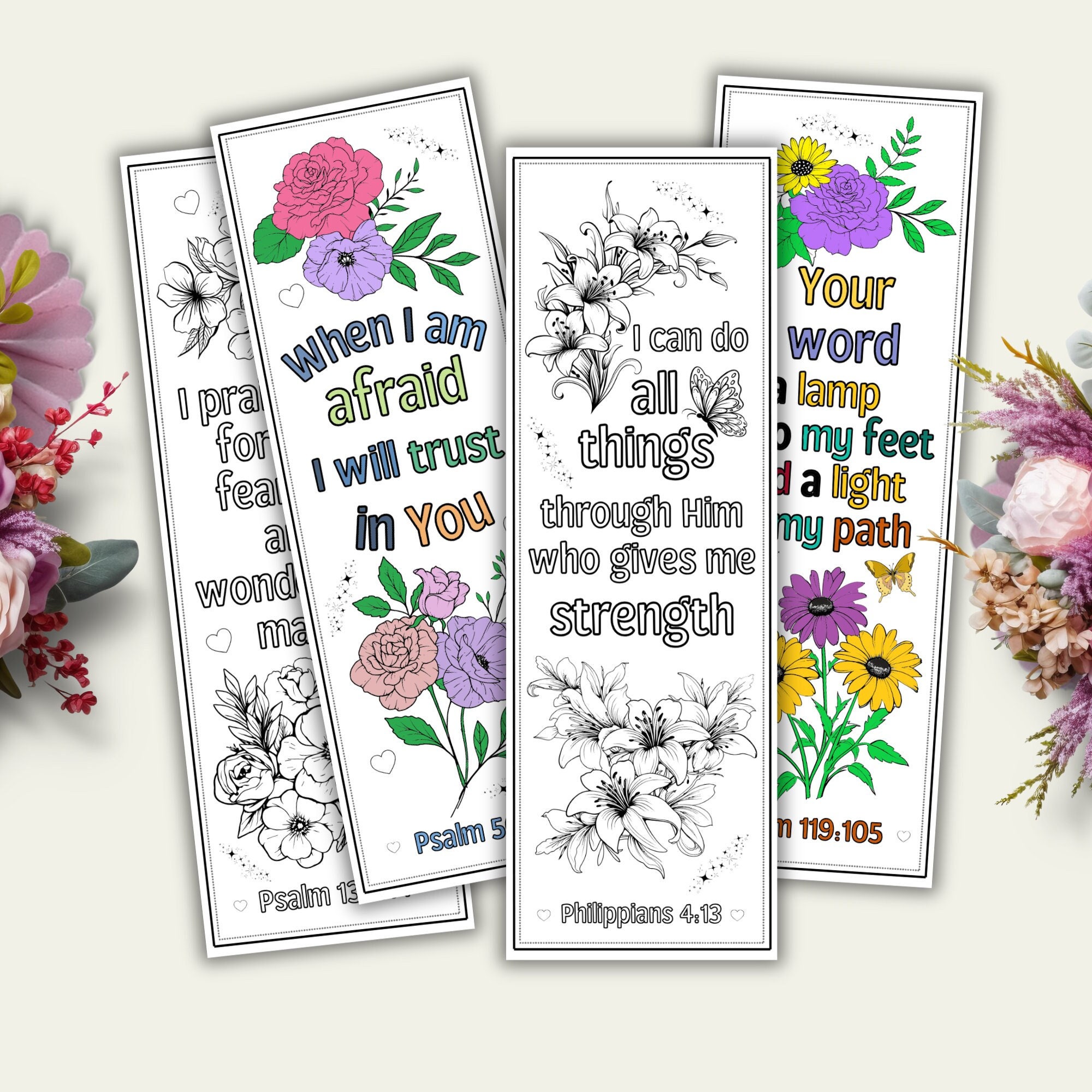 Printable Scripture Coloring Bookmarks for Women, Bible Verse ...
