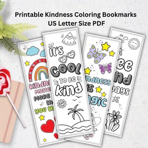 Kindness Printable Bookmarks Kindness Coloring Bookmarks Printable ...