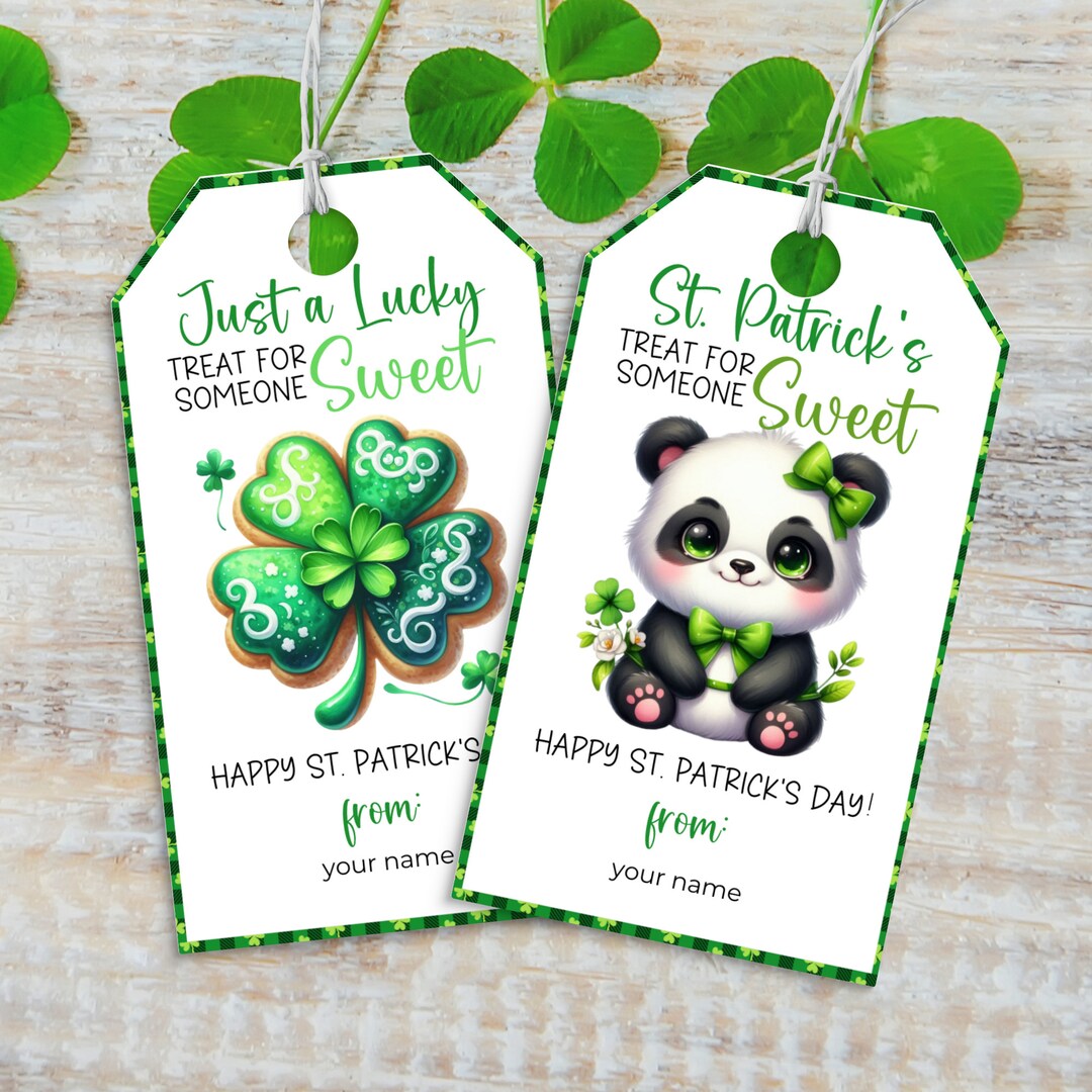 St Patrick's Day Printable Tag, Personalized St Patrick's Day Gift Tag ...