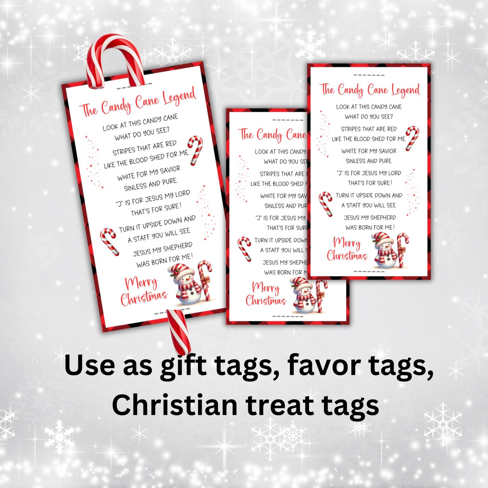 Legend of the Candy Cane Printable Poem Card, Candy Cane Legend Tag ...