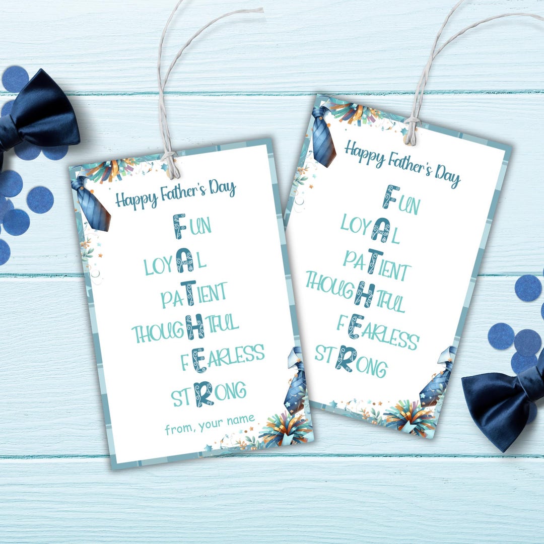 Printable Fathers Day Gift Tag, Happy Fathers Day Tag, Cookie Treat Tag ...