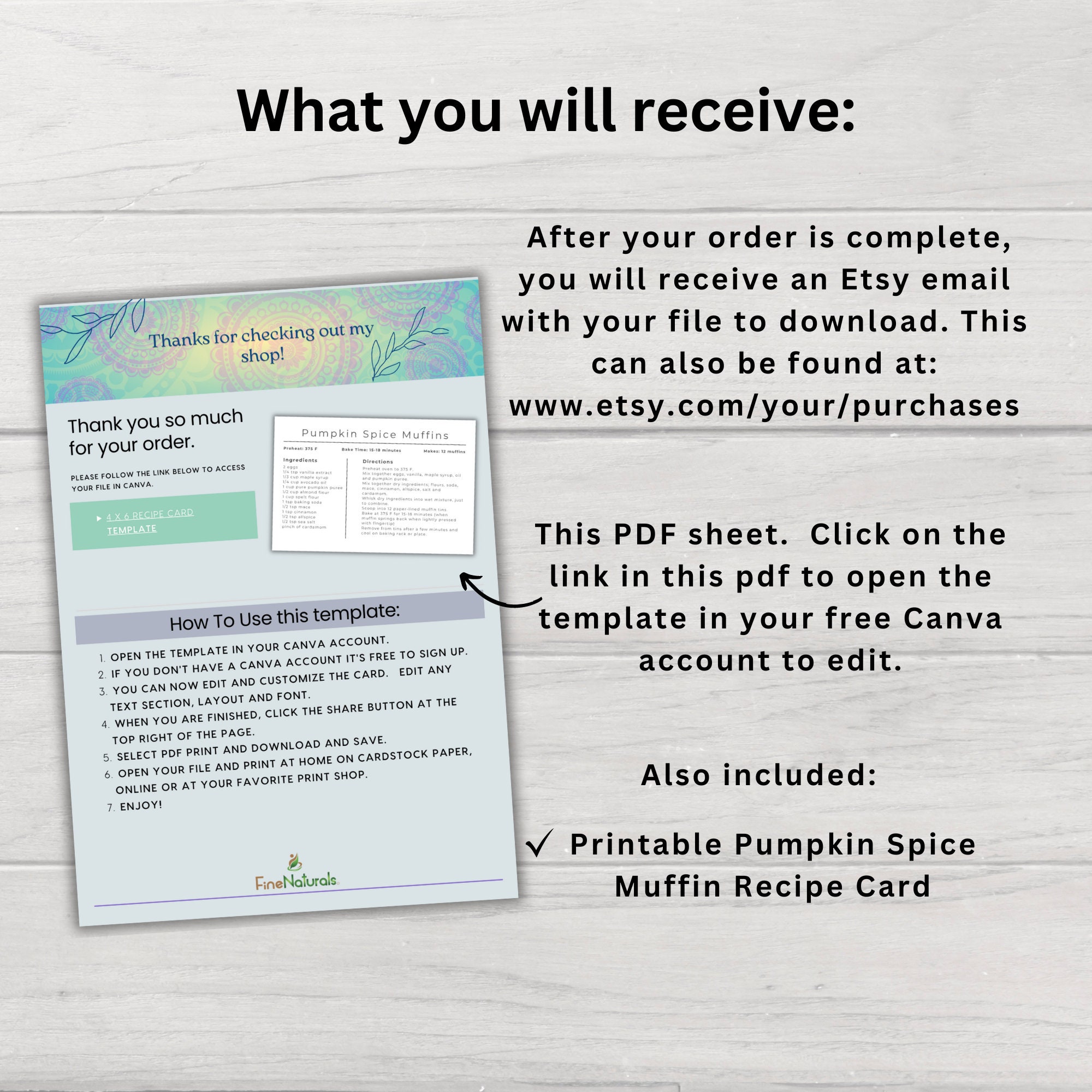 Editable Recipe Card Template Modern Recipe Card Printable Personalized ...