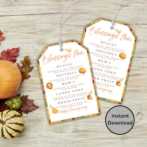 Blessing Mix Tag Editable, Thanksgiving Blessing Mix Poem, Fall ...