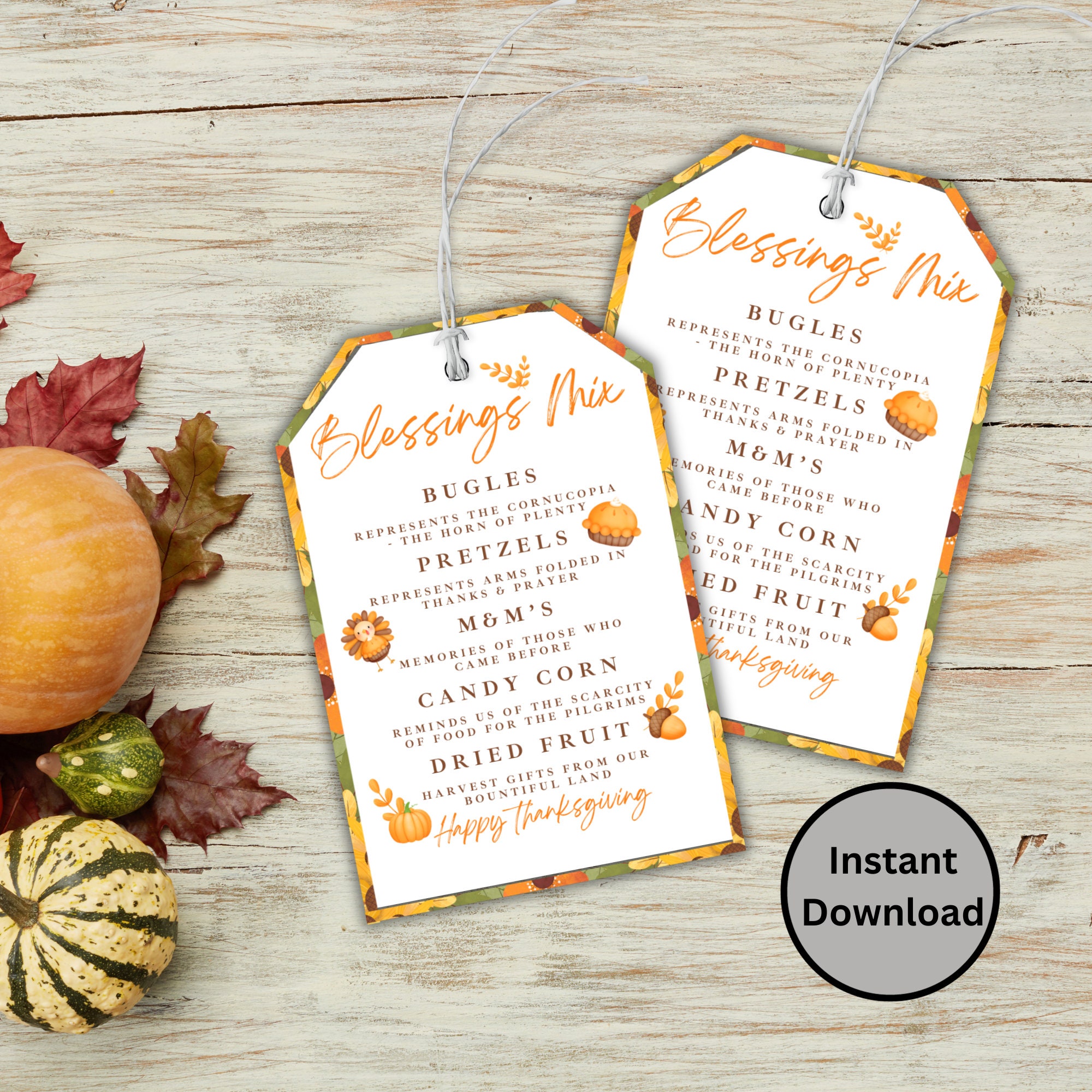 Blessing Mix Tag Editable, Thanksgiving Blessing Mix Poem, Fall ...