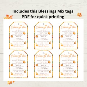 Blessing Mix Tag Editable, Thanksgiving Blessing Mix Poem, Fall ...