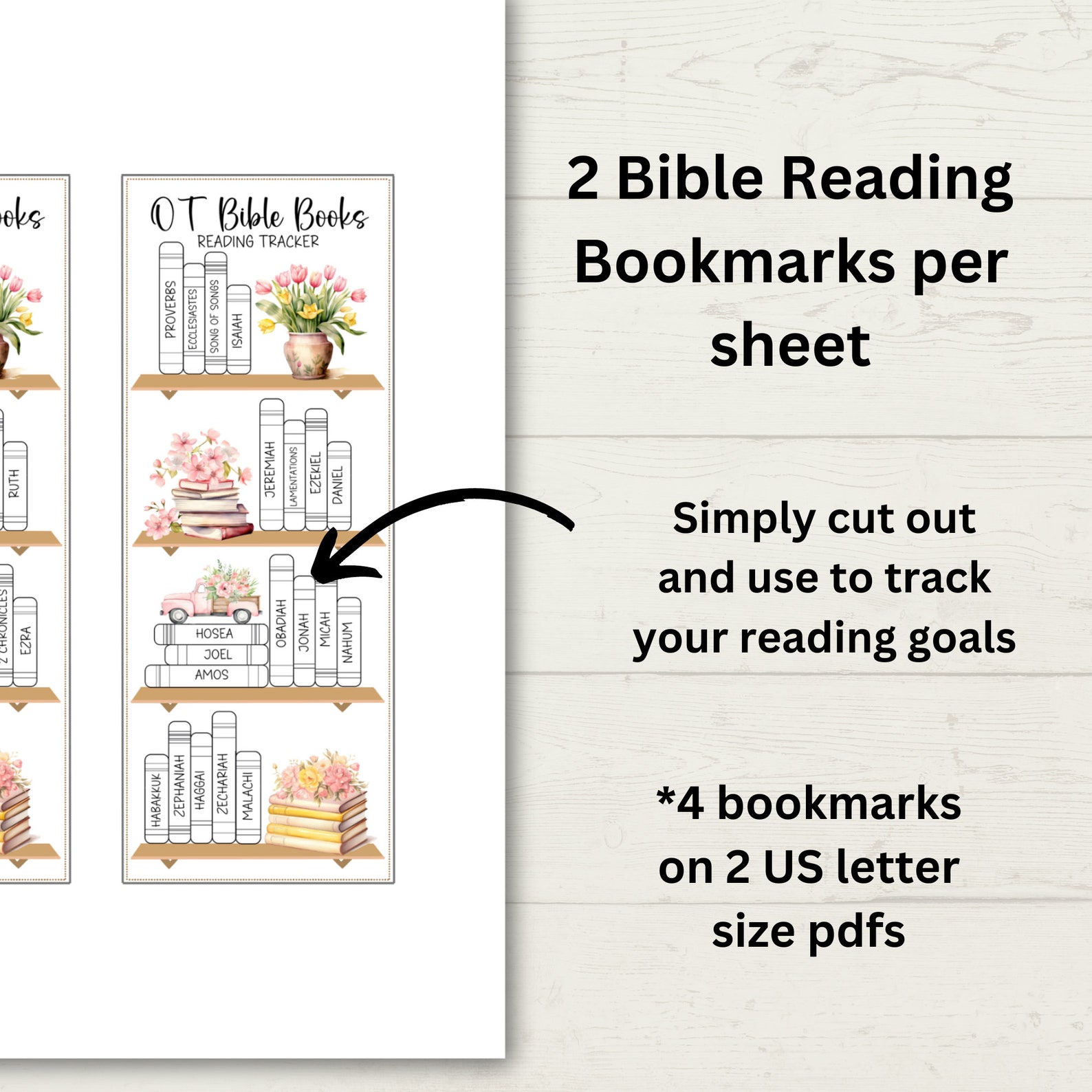 Bible Books Reading Tracker Printable, Bible Bookmarks Reading Log, Old ...