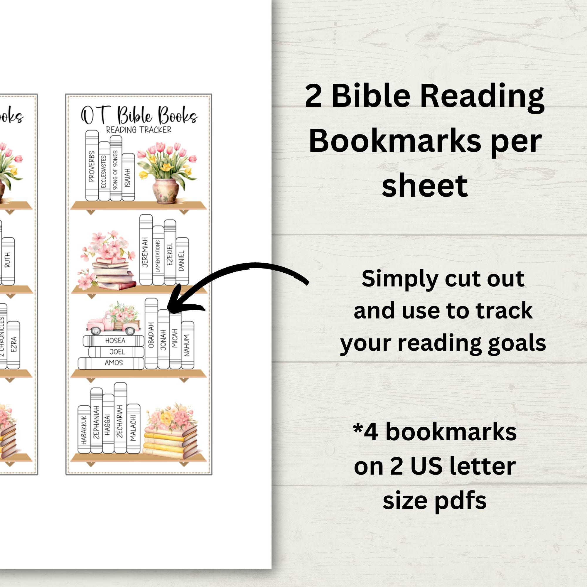 Bible Books Reading Tracker Printable, Bible Bookmarks Reading Log, Old ...