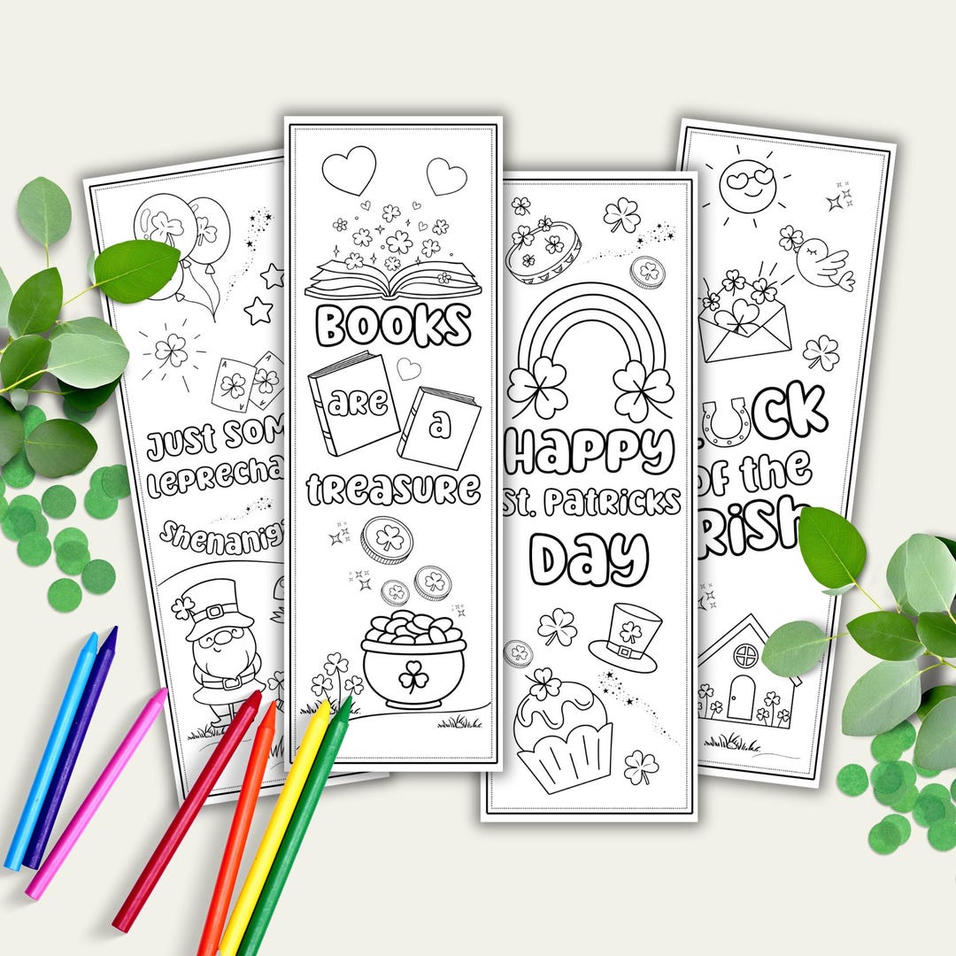 St. Patrick's Day Coloring Bookmarks for Kids, Saint Patrick's ...