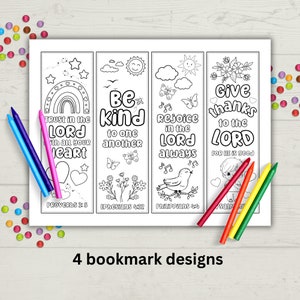 Bible Verse Coloring Bookmarks for Christian Kids, Bible Verse ...