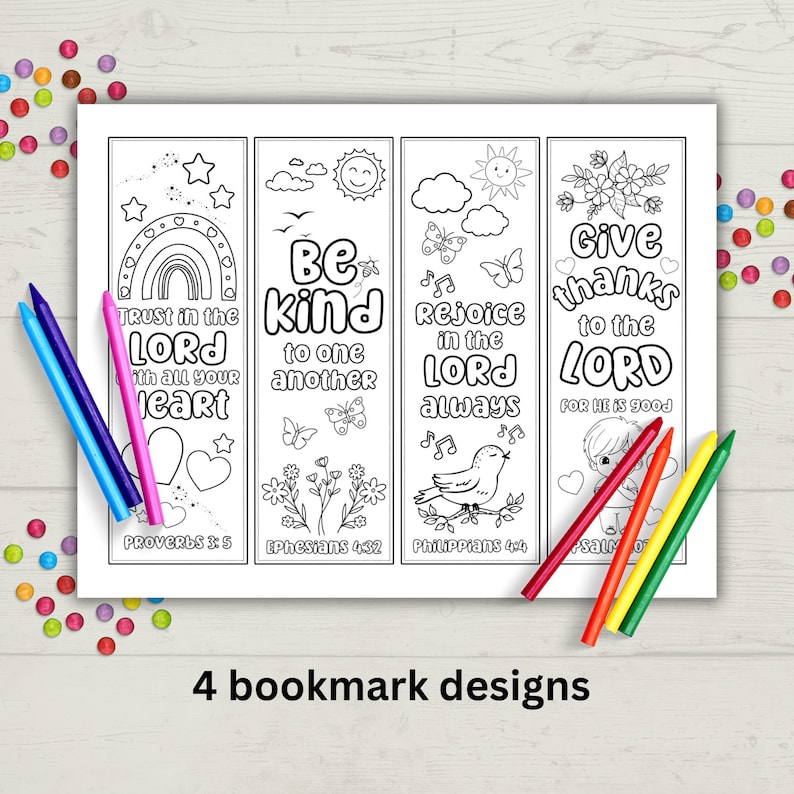 Bible Verse Coloring Bookmarks for Christian Kids, Bible Verse ...