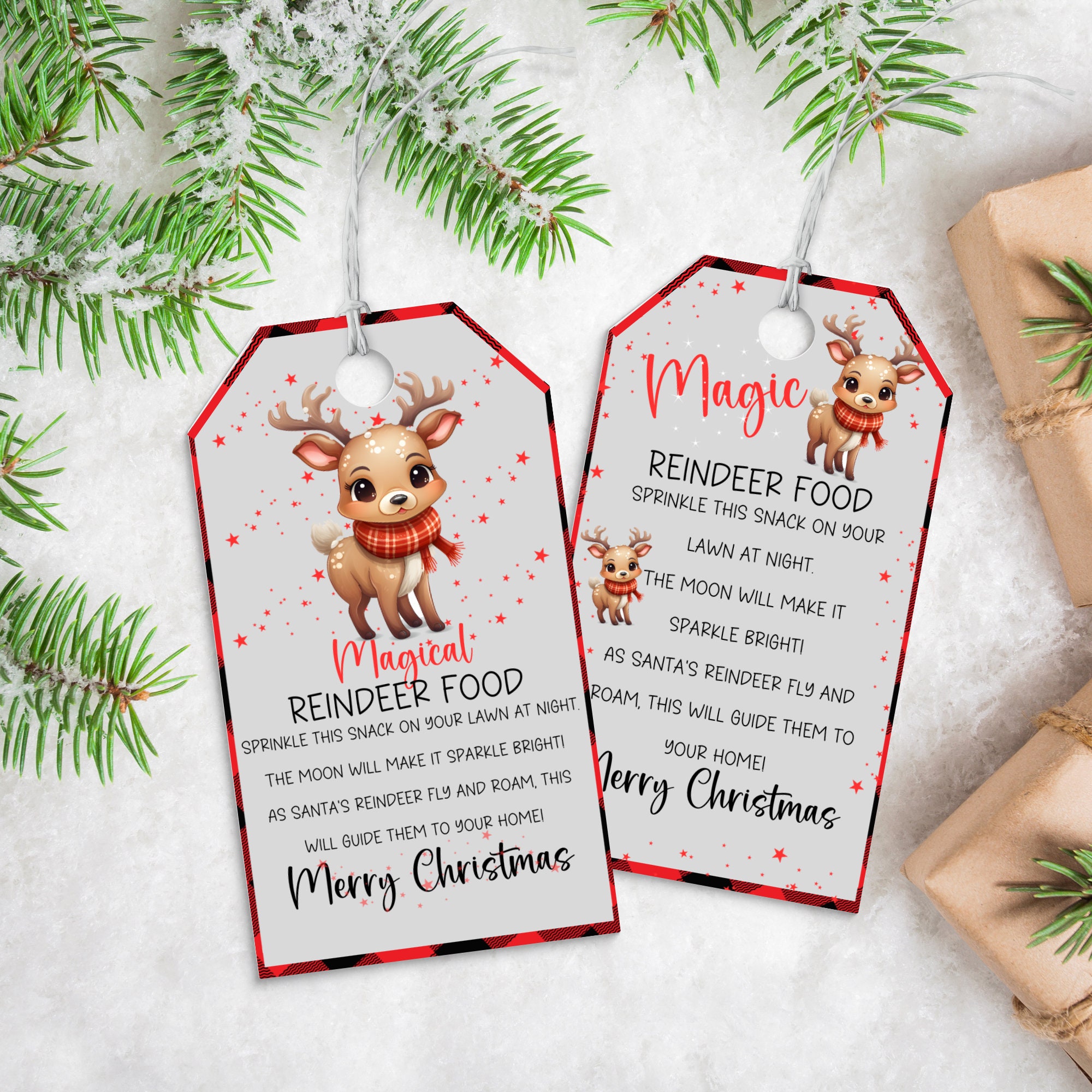 Magic Reindeer Food Tag Printable Personalized Reindeer Food Template ...