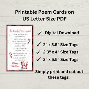 Legend of the Candy Cane Printable Poem Card, Candy Cane Legend Tag ...