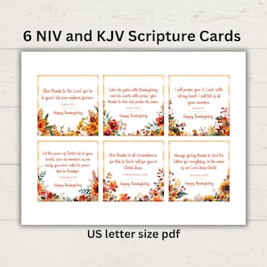 Christian Thanksgiving Bible Verse Cards, Fall Scripture Card ...