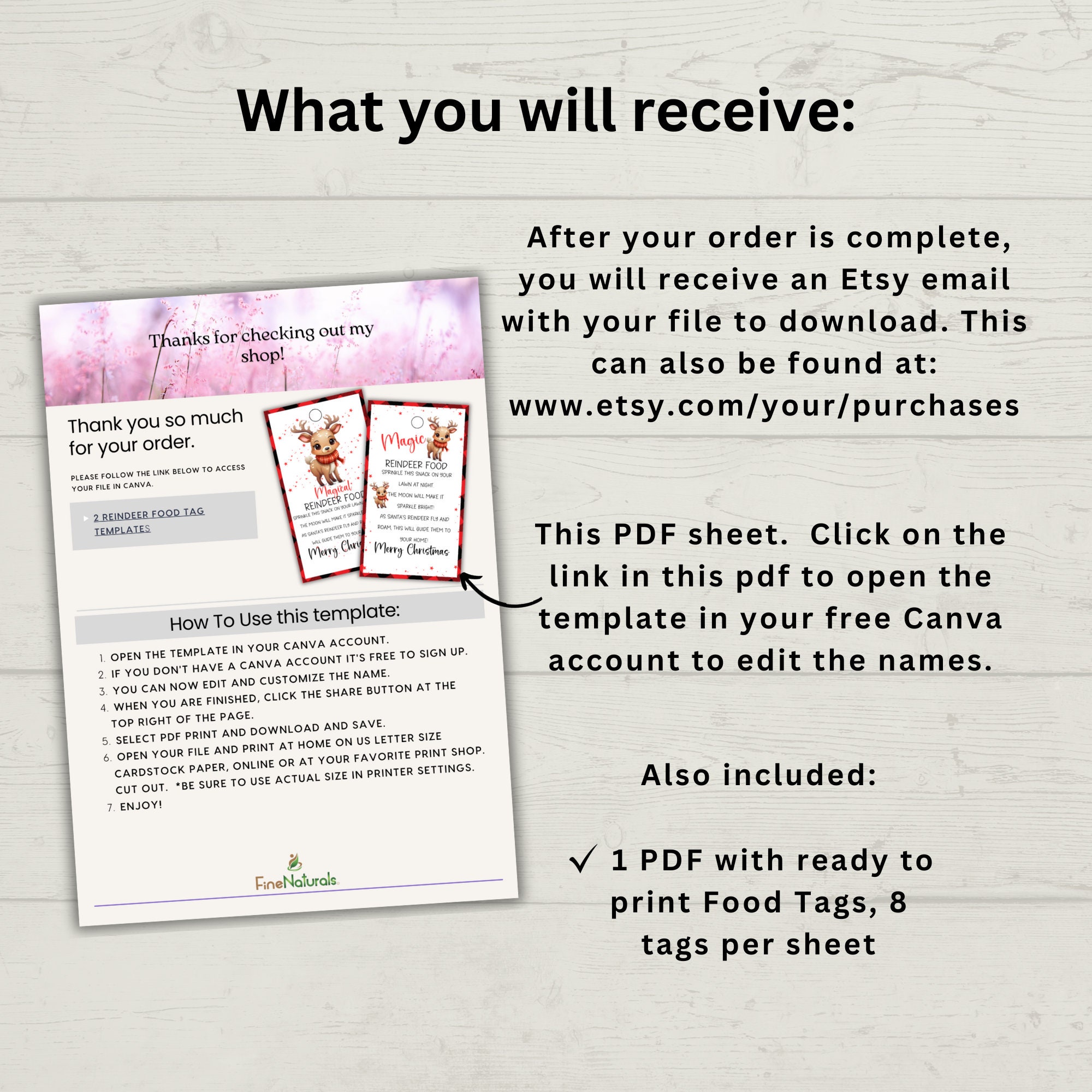 Magic Reindeer Food Tag Printable Personalized Reindeer Food Template ...