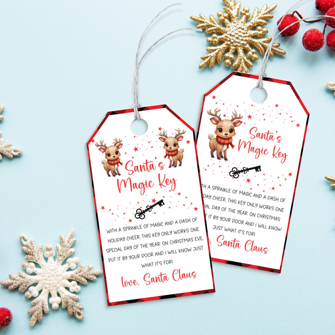 Santa's Magic Key Tags, Santa Key Tags Printable, Magical Christmas Key ...
