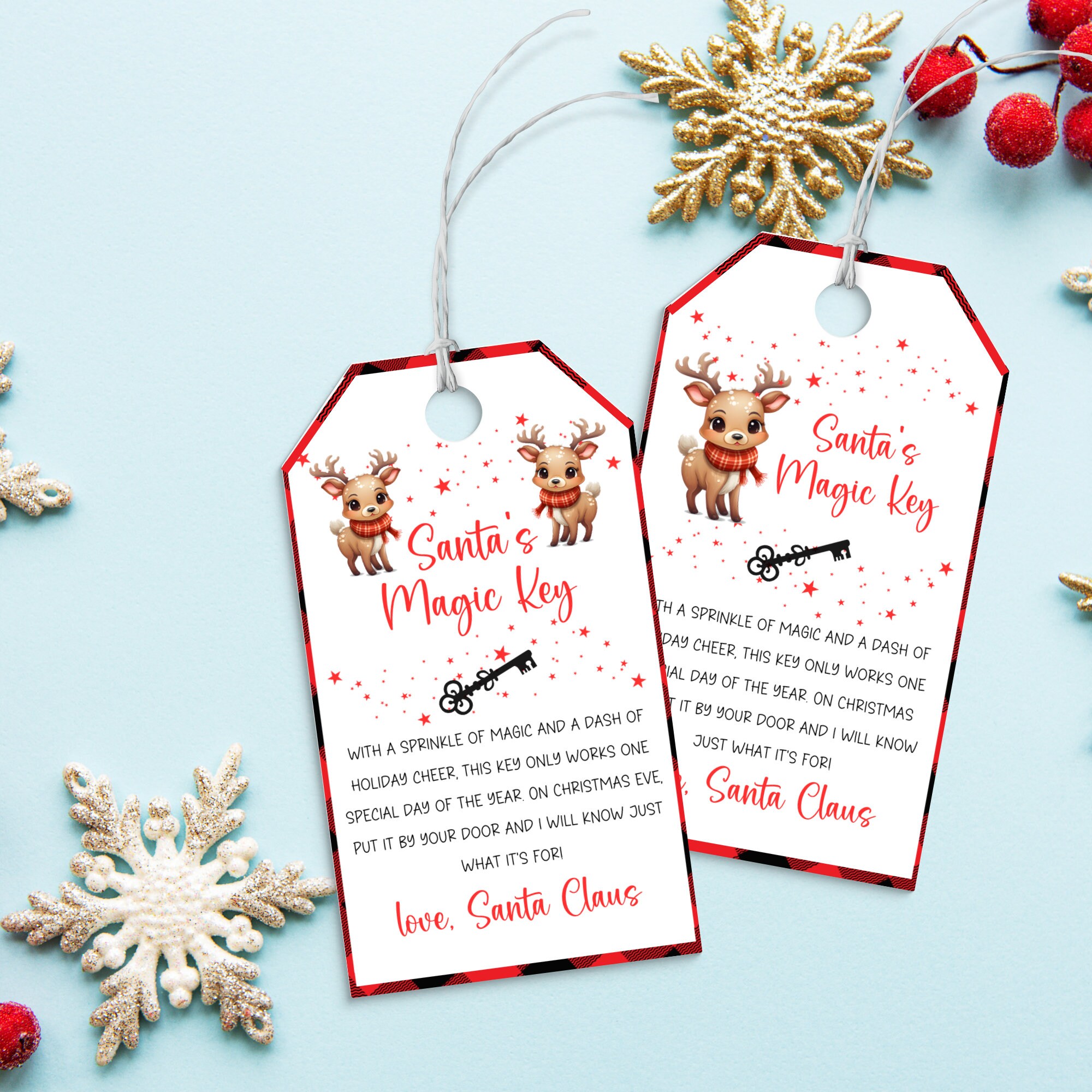 Santa's Magic Key Tags, Santa Key Tags Printable, Magical Christmas Key ...