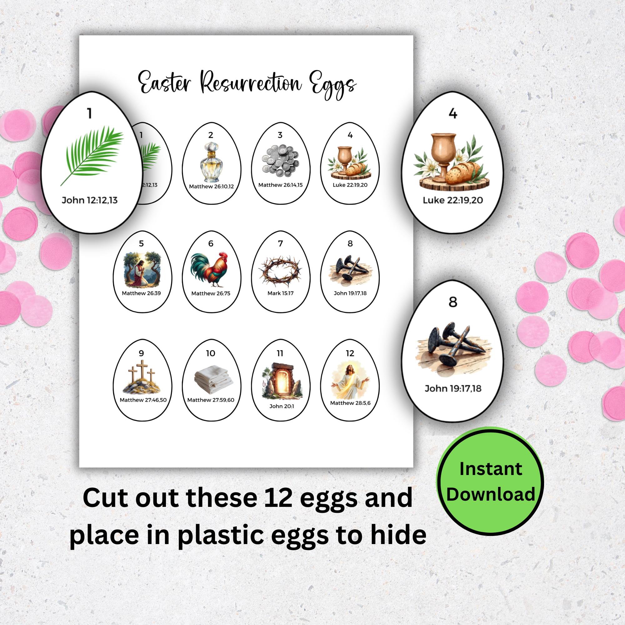 Easter Resurrection Printable Egg Hunt, Easter Scripture Egg Fillers ...