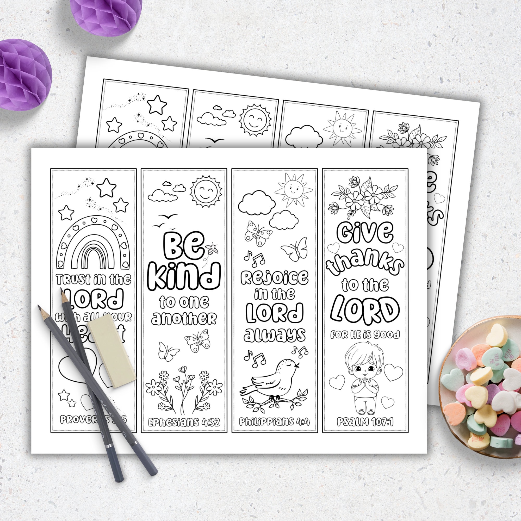 Bible Verse Coloring Bookmarks for Christian Kids, Bible Verse ...