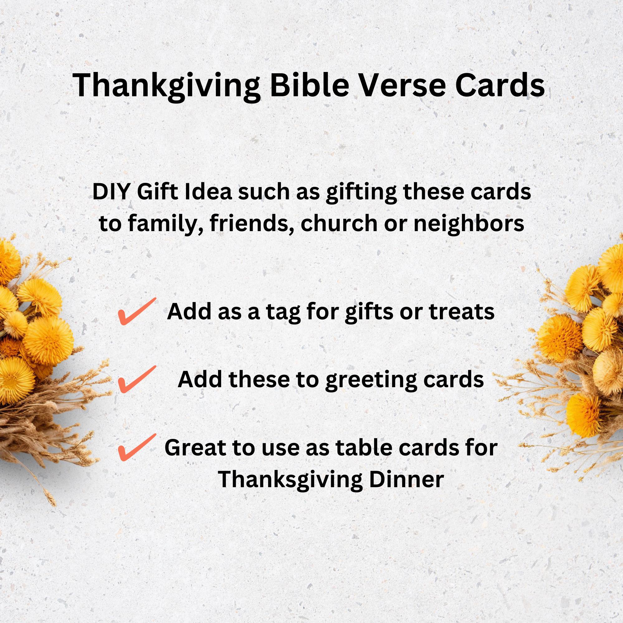 Christian Thanksgiving Bible Verse Cards, Fall Scripture Card ...