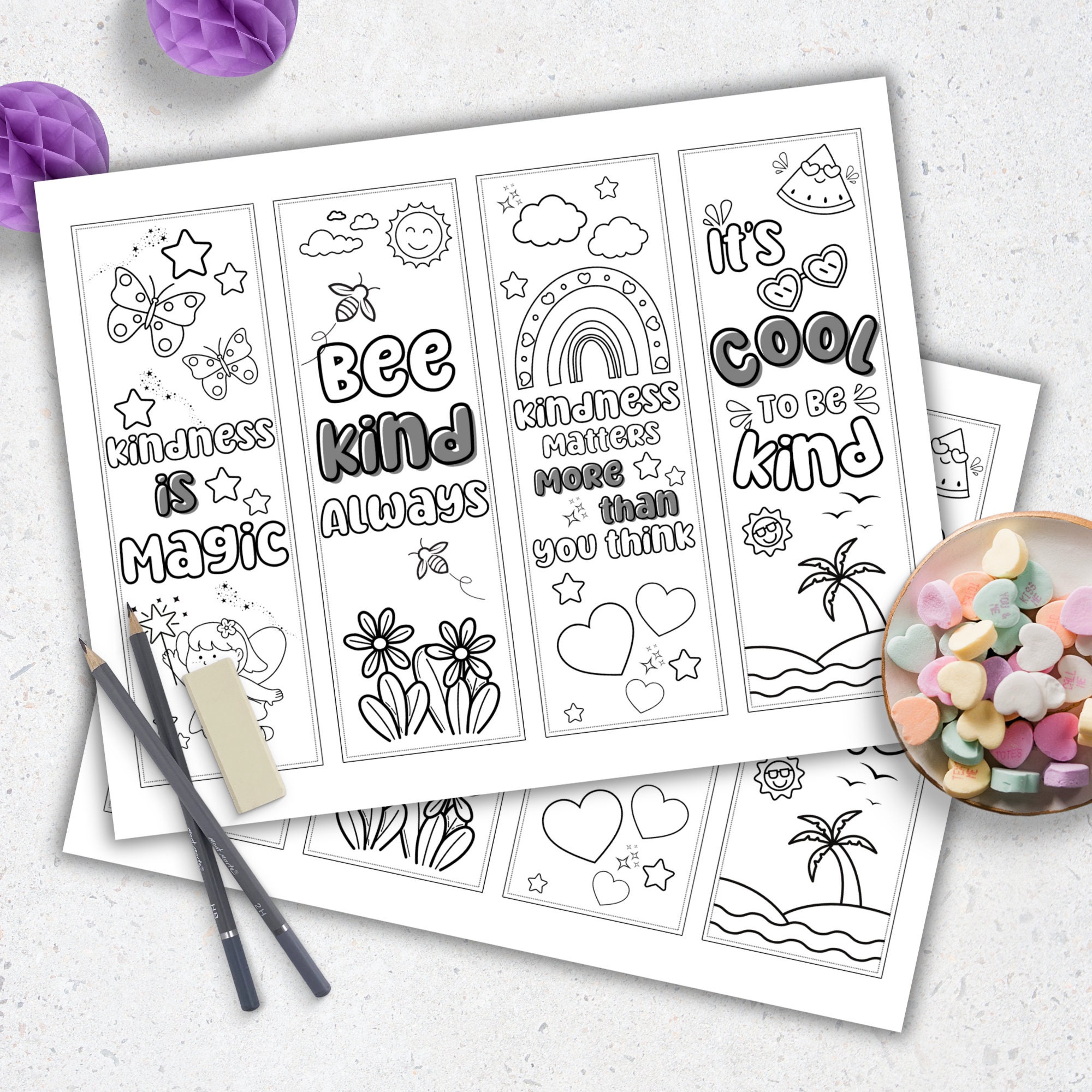 Kindness Printable Bookmarks Kindness Coloring Bookmarks Printable ...