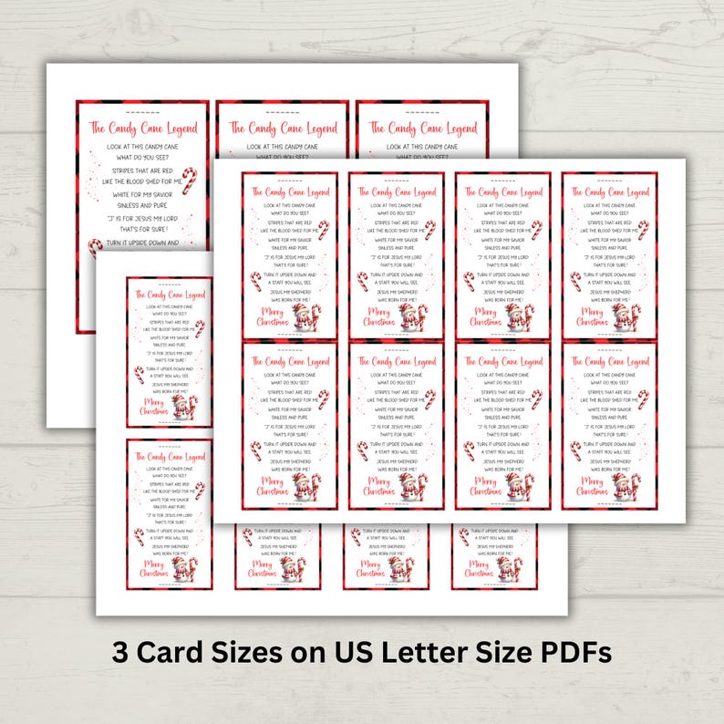 Legend of the Candy Cane Printable Poem Card, Candy Cane Legend Tag ...
