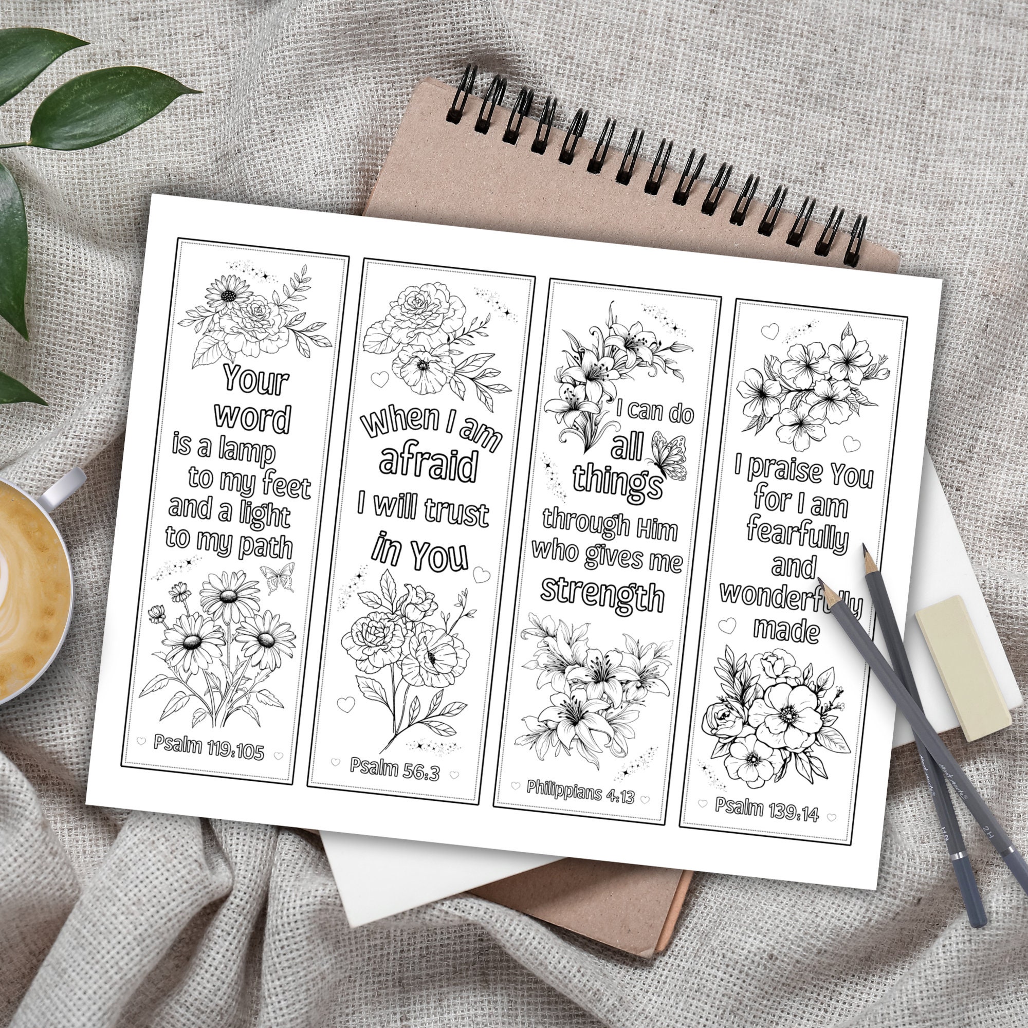 Printable Scripture Coloring Bookmarks for Women, Bible Verse ...
